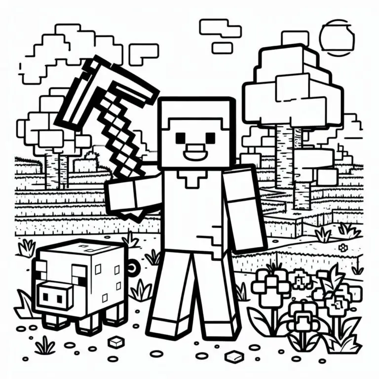 66 Minecraft de colorat pentru copii (Desene imprimabile)