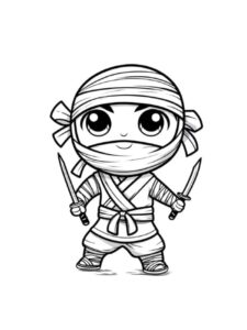 28 Desenhos Ninja para colorir e imprimir PDF gratis