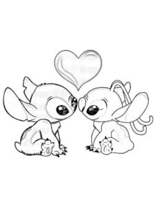 26+ Stitch och ängel målarbilder för barn utskrivbar PDF