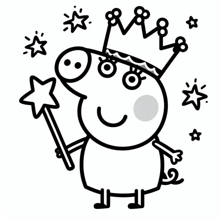 63+ Peppa Pig de colorat pentru copii (Desene imprimabile)