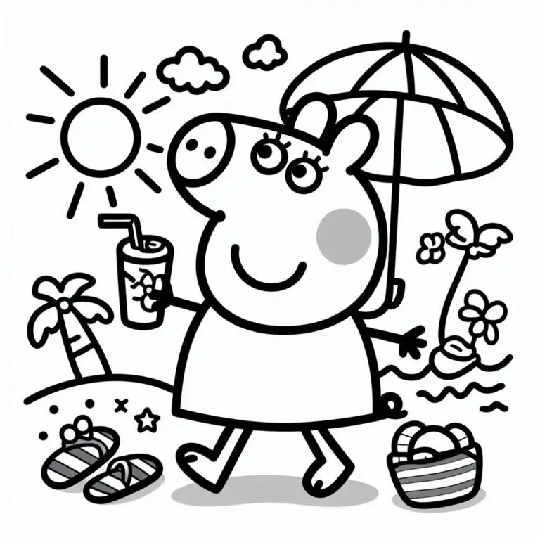 63+ Peppa Pig de colorat pentru copii (Desene imprimabile)