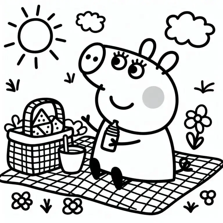 60+ Peppa Pig de colorat pentru copii (Desene imprimabile)