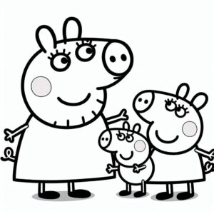 63+ Peppa Pig de colorat pentru copii (Desene imprimabile)