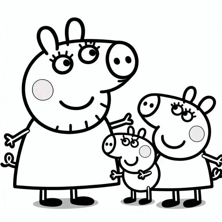 66+ Peppa Pig de colorat pentru copii (Desene imprimabile)