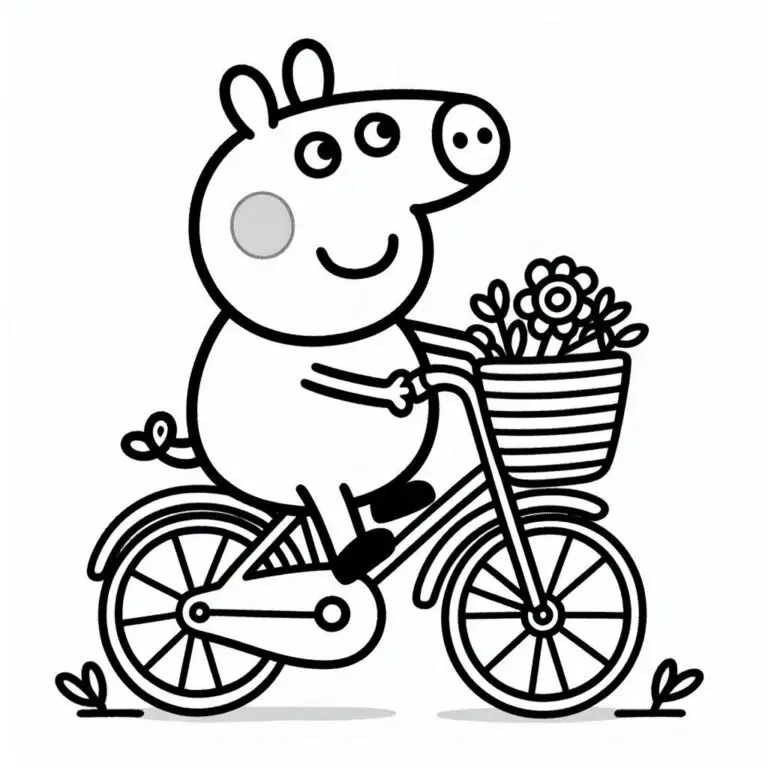 63+ Peppa Pig de colorat pentru copii (Desene imprimabile)