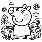 63+ Peppa Pig de colorat pentru copii (Desene imprimabile)