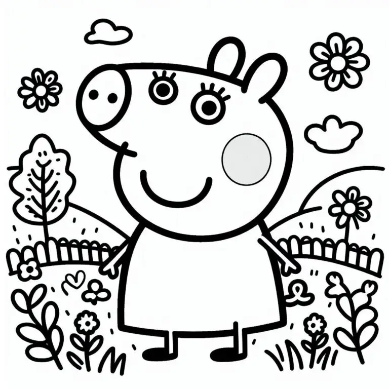 66+ Peppa Pig de colorat pentru copii (Desene imprimabile)