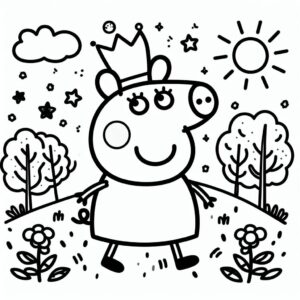 60+ Peppa Pig de colorat pentru copii (Desene imprimabile)