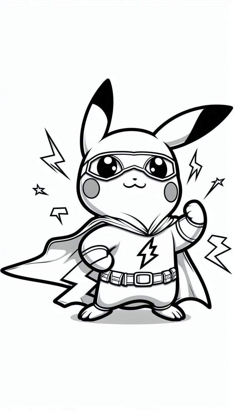 [53+] Pagina de colorat Pikachu Unică | Download Și imprimați PDF