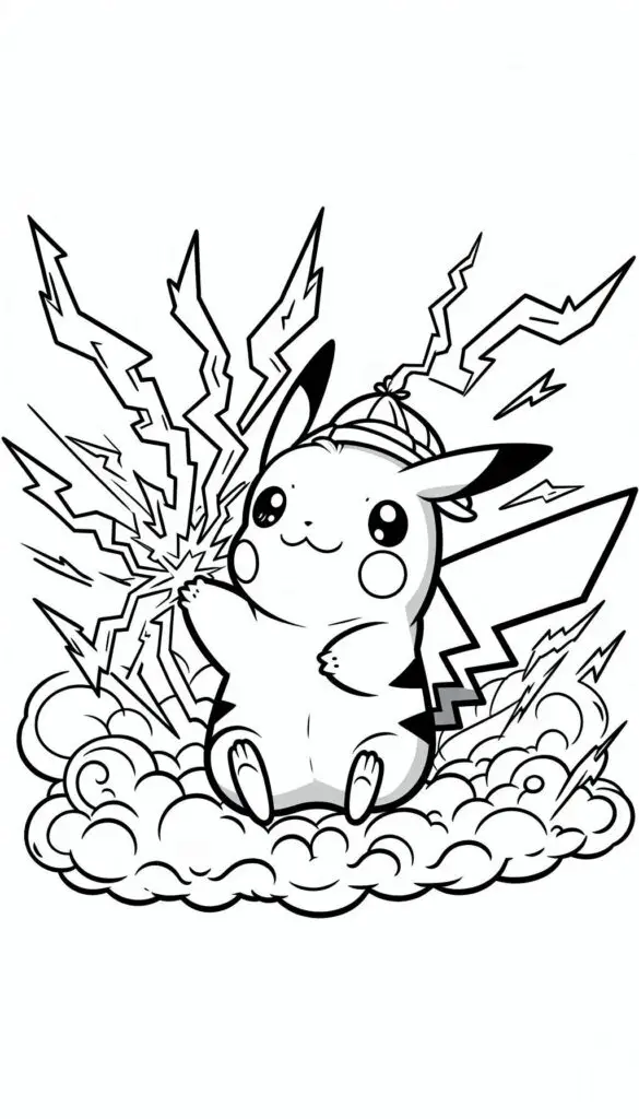 [53+] Pagina de colorat Pikachu Unică | Download Și imprimați PDF