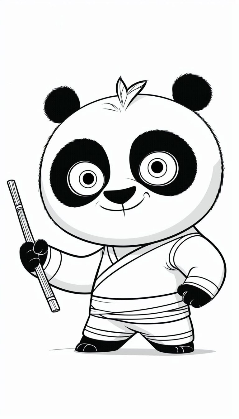 Coloriage Kung Fu Panda 4 unique | Dessins à imprimer
