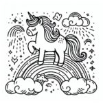 Unicorn Rainbow coloring pages for kids | Free Printables