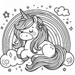 Unicorn Rainbow coloring pages for kids | Free Printables