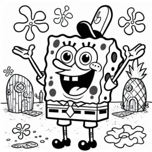 90+ Spongebob de colorat pentru copii (Desene imprimabile)