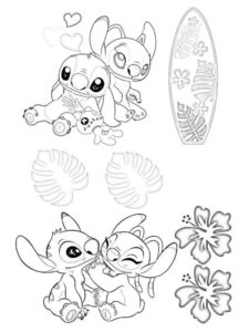 26+ Coloring page Stitch And Angel Unique | Download And Print