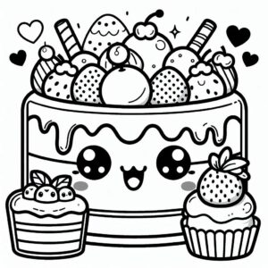 70+ Tort de colorat pentru copii (Desene imprimabile)