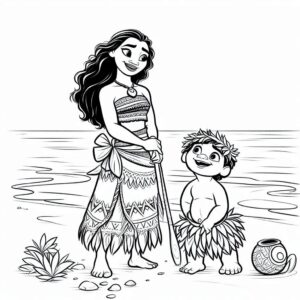 46+ Moana Coloring Pages Unique by Kleur-v-Kind