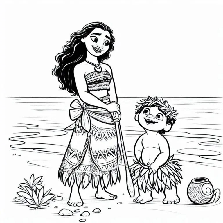 46+ Moana Coloring Pages Unique by Kleur-v-Kind