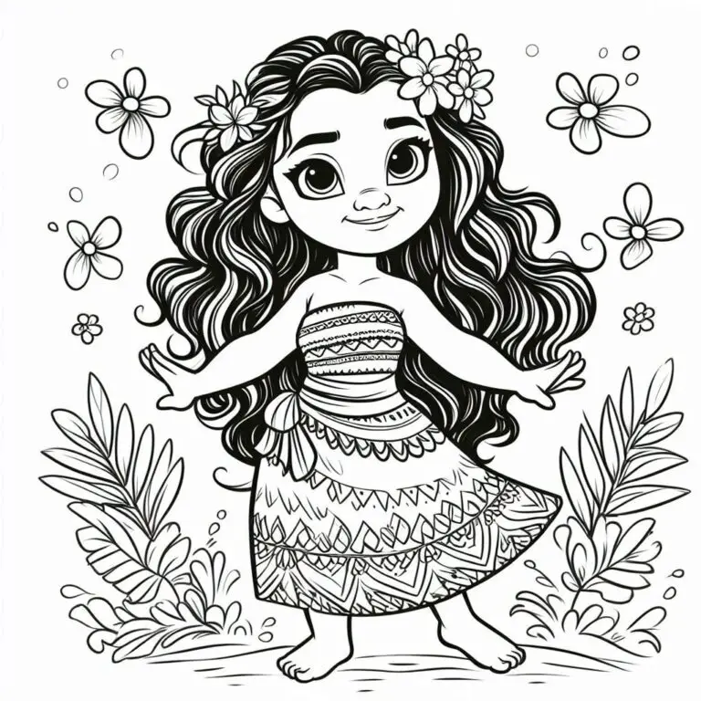 40+ 모아나 색칠 페이지 독특한 밴 Kleur-v-Kind