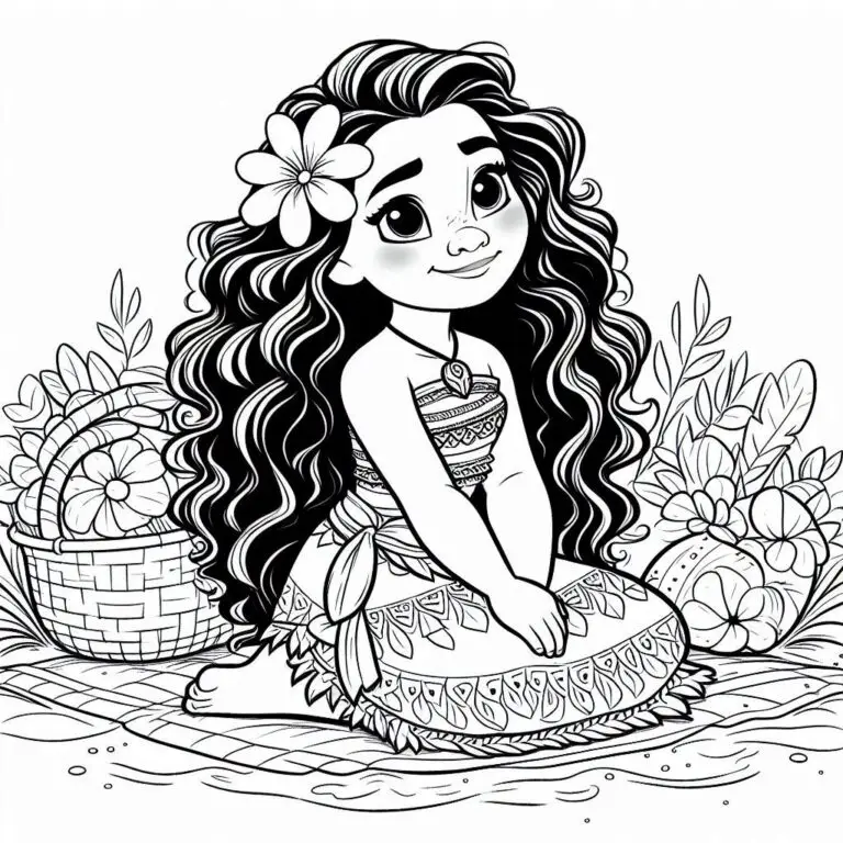 40+ Vaiana da colorare unico e stampare PDF gratuita