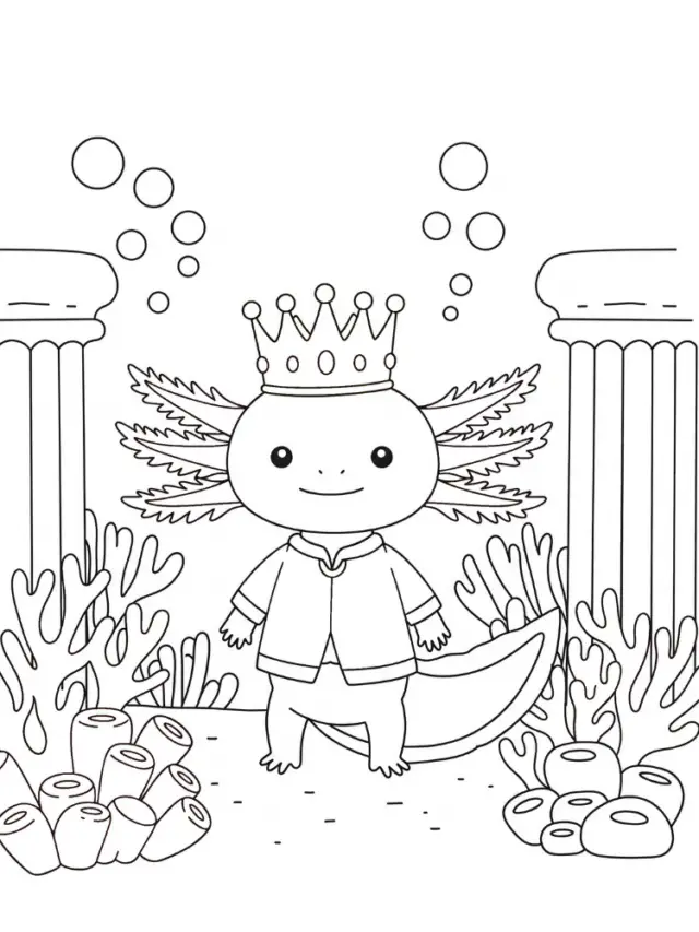 36+ Desenhos Axolote para colorir e imprimir PDF gratis