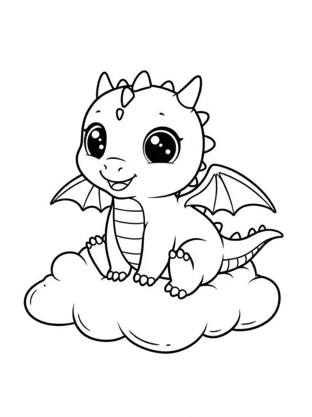 42 Dragon de colorat pentru copii (Desene imprimabile)