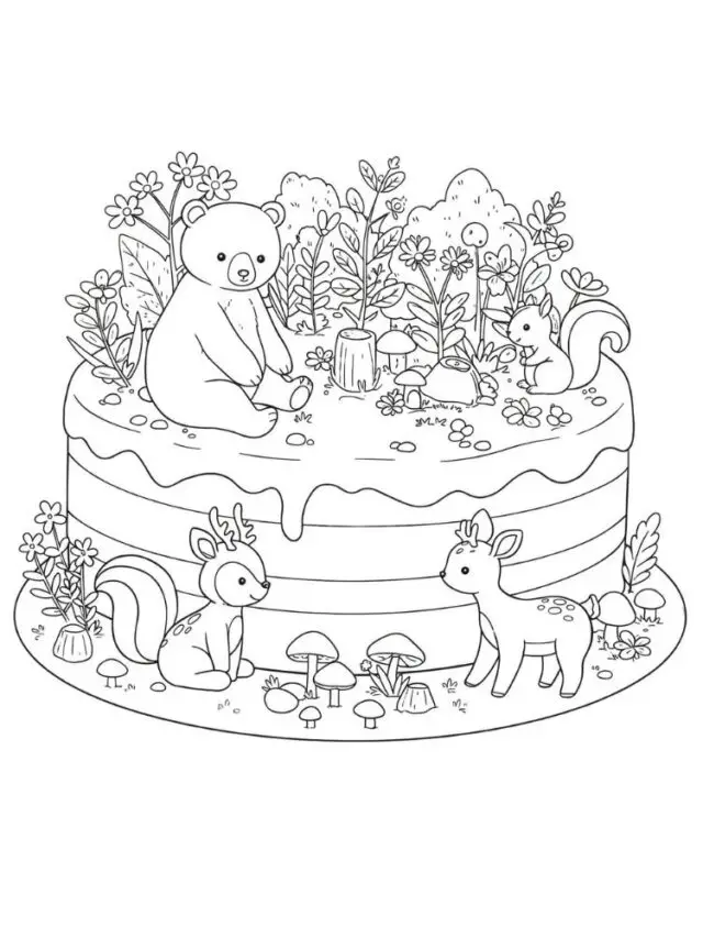 73+ Tort de colorat pentru copii (Desene imprimabile)