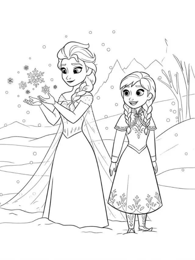 76+ Elsa si Anna de colorat gratuit (Desene imprimabile)