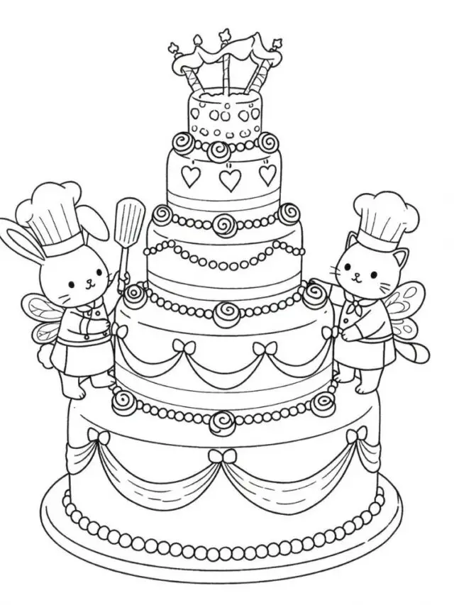 76+ Torta da colorare unico e stampare PDF gratuita