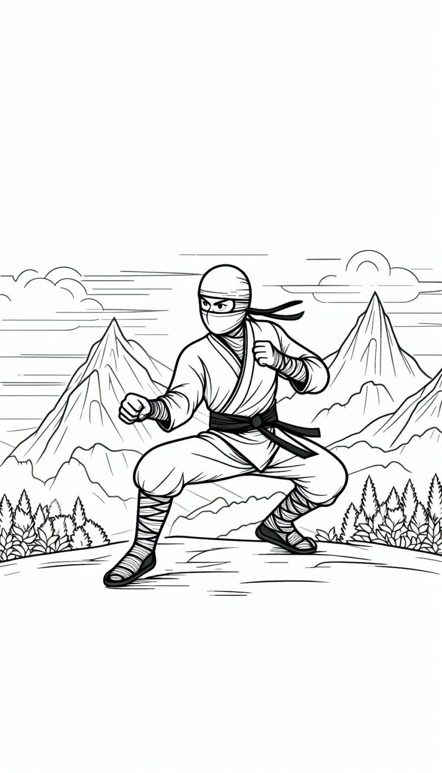 37 Ninja da colorare unico e stampare PDF gratuita