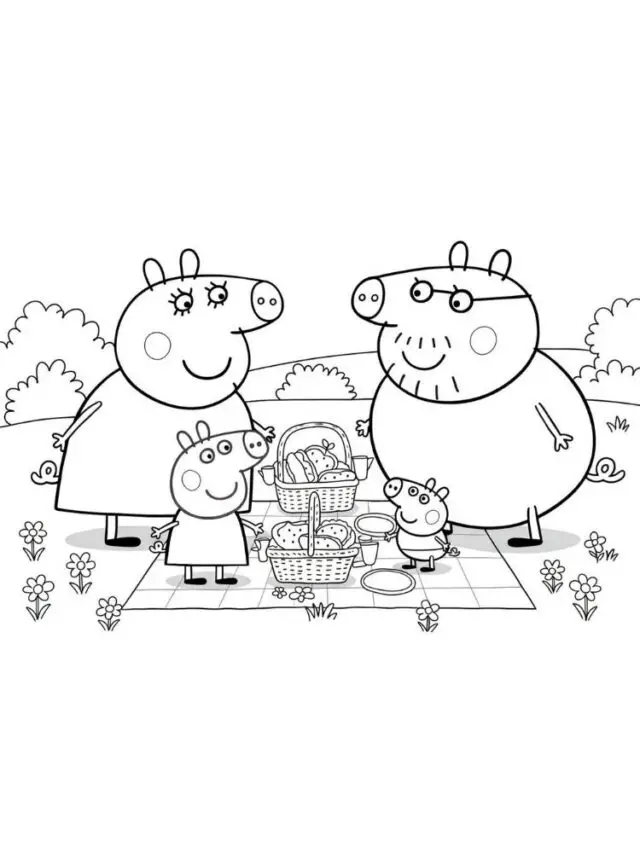 66+ Peppa Pig de colorat pentru copii (Desene imprimabile)