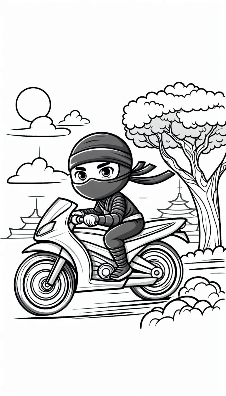 37 Ninja da colorare unico e stampare PDF gratuita