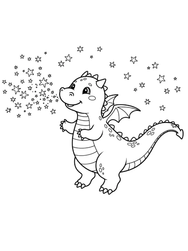 42 Dragon de colorat pentru copii (Desene imprimabile)