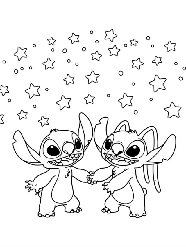 26+ Stitch și înger de colorat gratuit (Desene imprimabile)