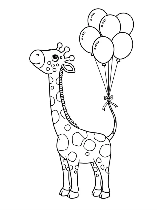 29 Giraffa da colorare unico e stampare PDF gratuita