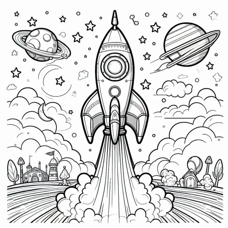 20+ Razzo da colorare unico e stampare PDF gratuita