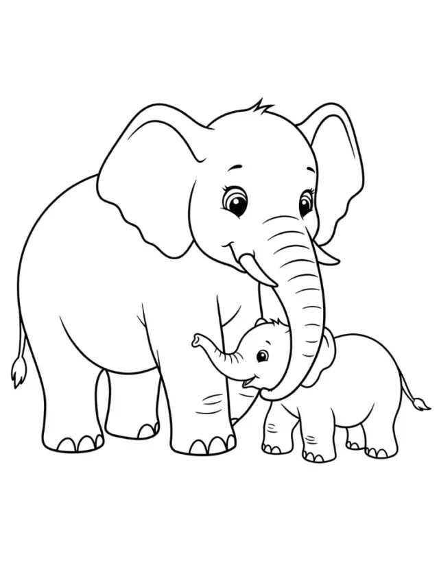 46 Slon Omalovánky unikátní k vytisknutí PDF zdarma