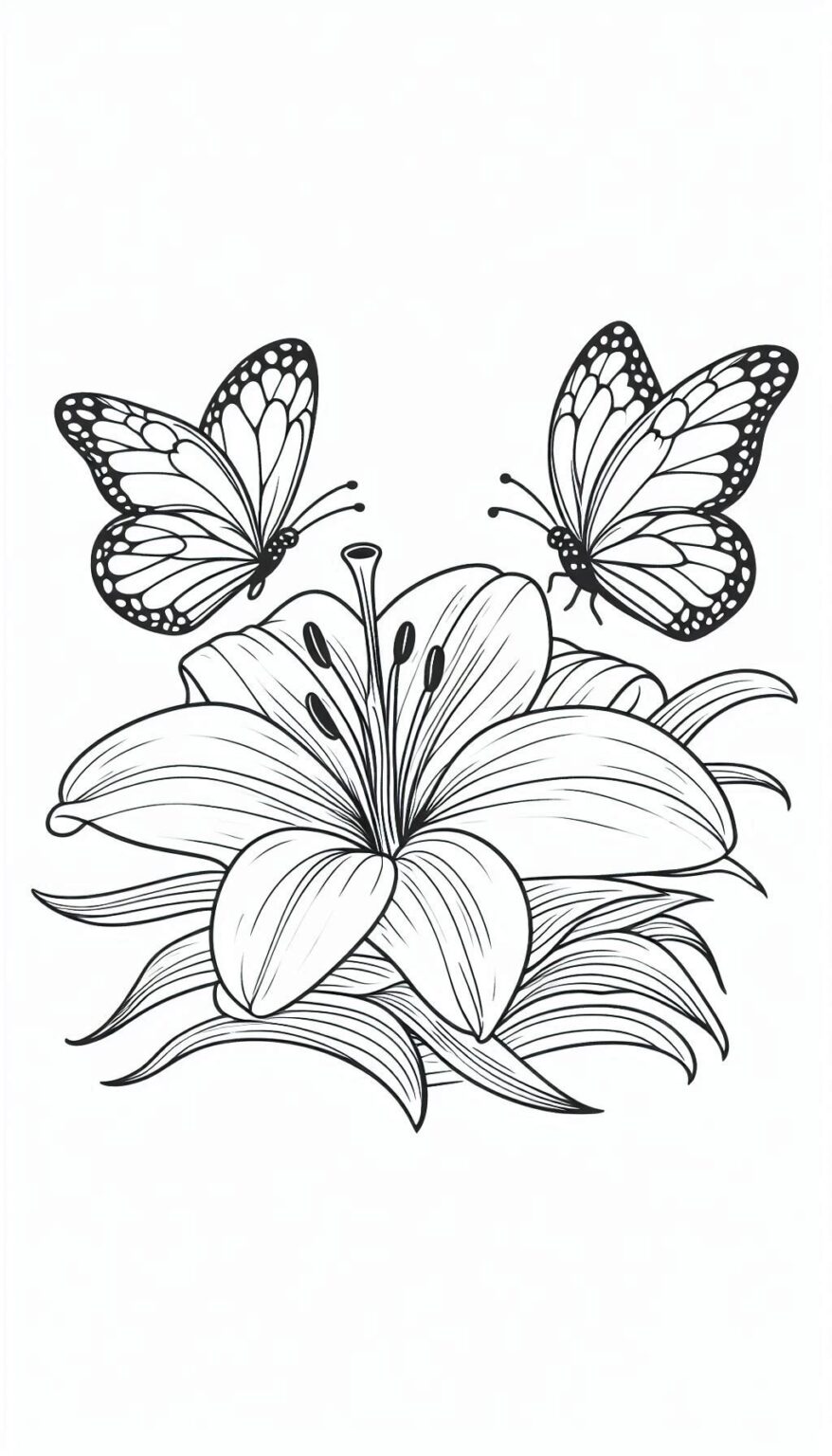 36 Coloring Page Flowers And Butterflies | Download And Print PDF
