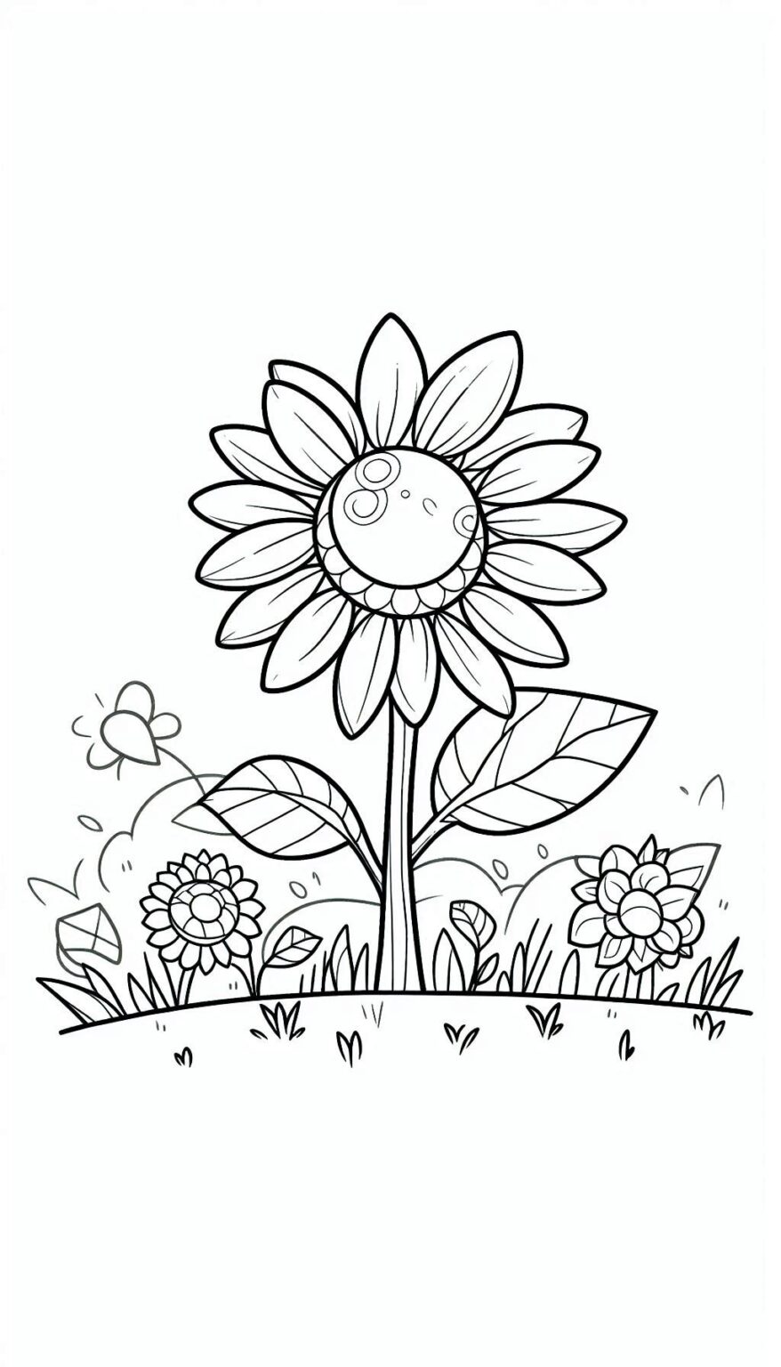 39 Mewarnai Bunga Matahari gratis (gambar untuk dicetak)