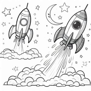 20+ Kolorowanki Rakieta do druku darmowe PDF