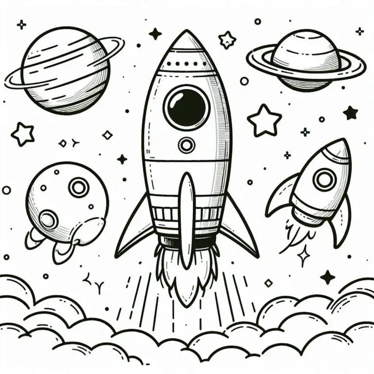 23+ Dibujos de Cohete para colorear e imprimir PDF gratis