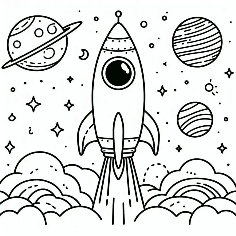 23+ Dibujos de Cohete para colorear e imprimir PDF gratis