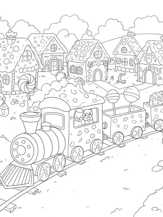 43 Tren de colorat pentru copii (Desene imprimabile PDF)