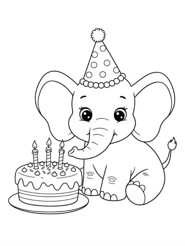 46 Mewarnai gajah untuk anak-anak (gambar untuk dicetak)