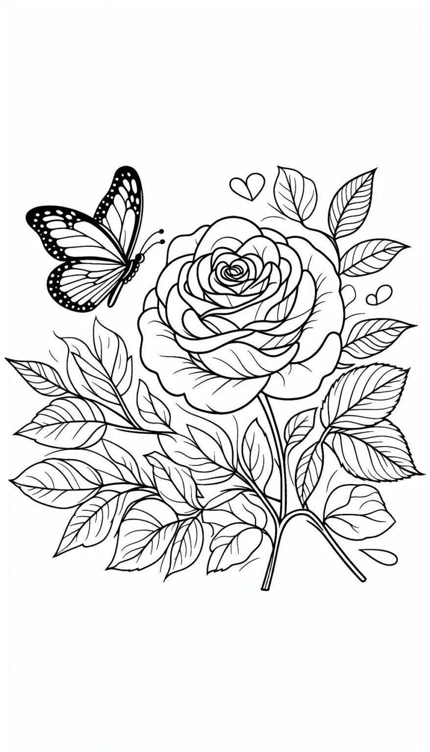 39 Plansa de colorat Flori si fluturi | Download Și imprimați PDF