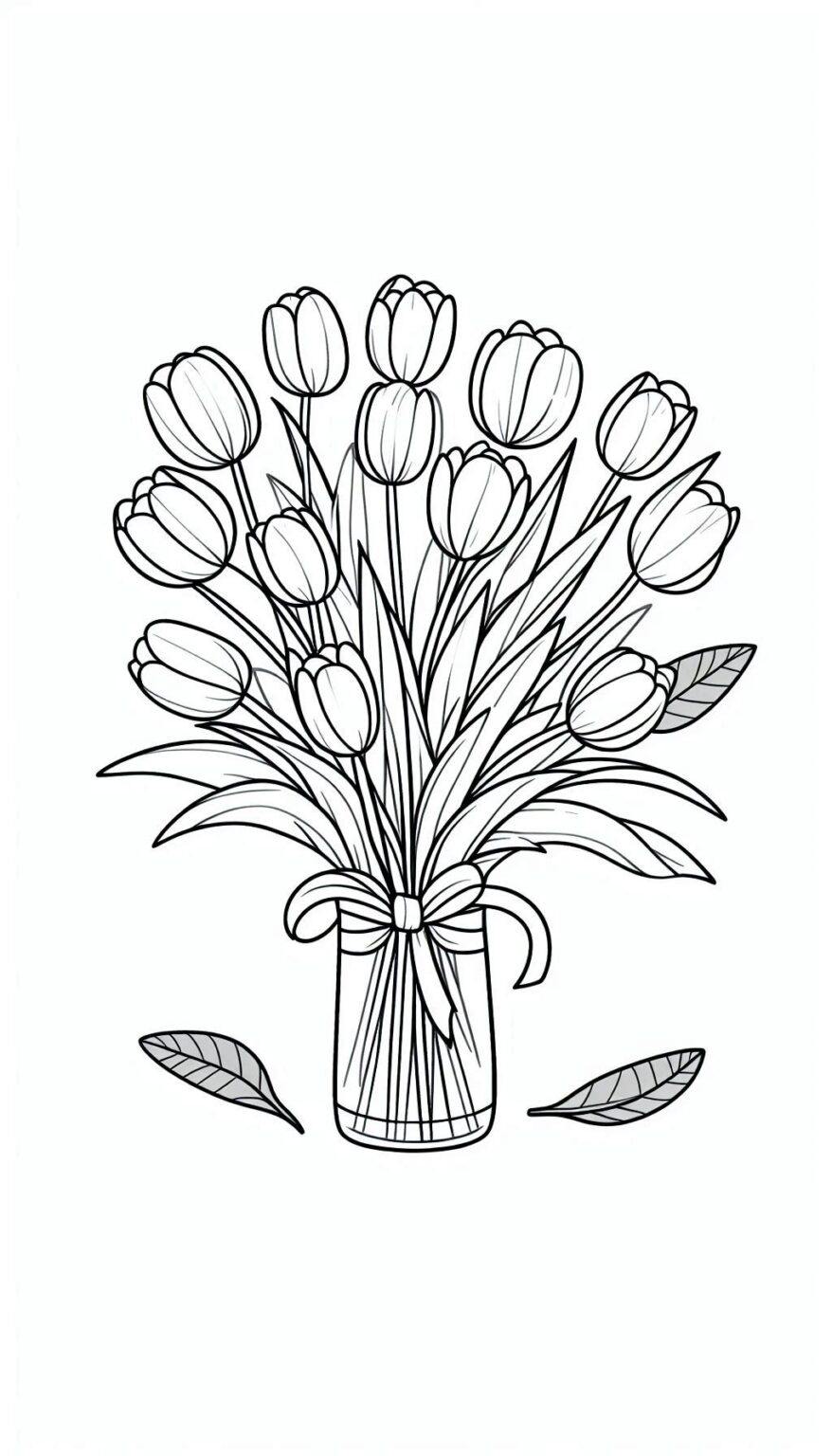 24 Mewarnai seikat bunga gratis (gambar untuk dicetak)