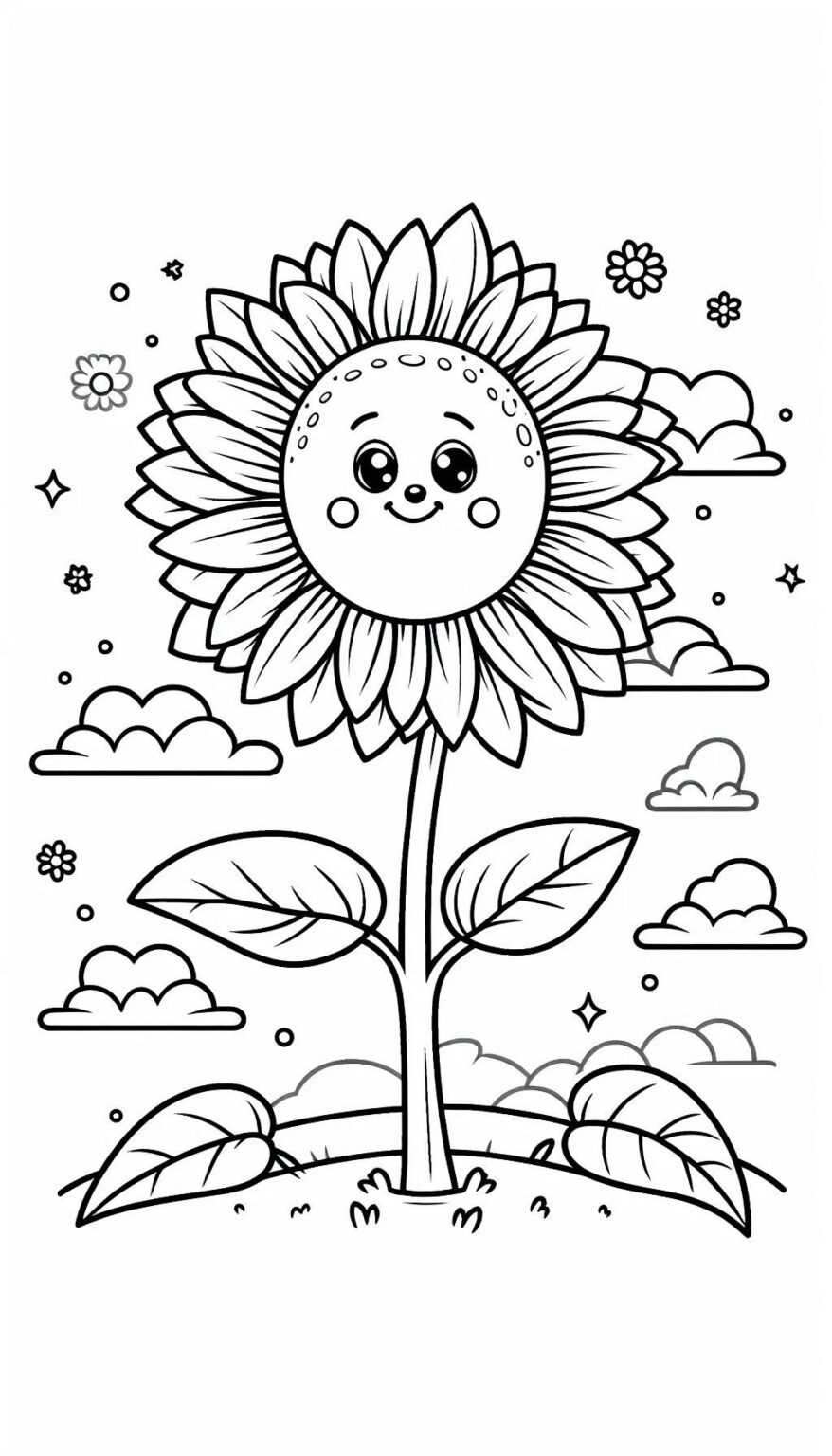39 Mewarnai Bunga Matahari gratis (gambar untuk dicetak)