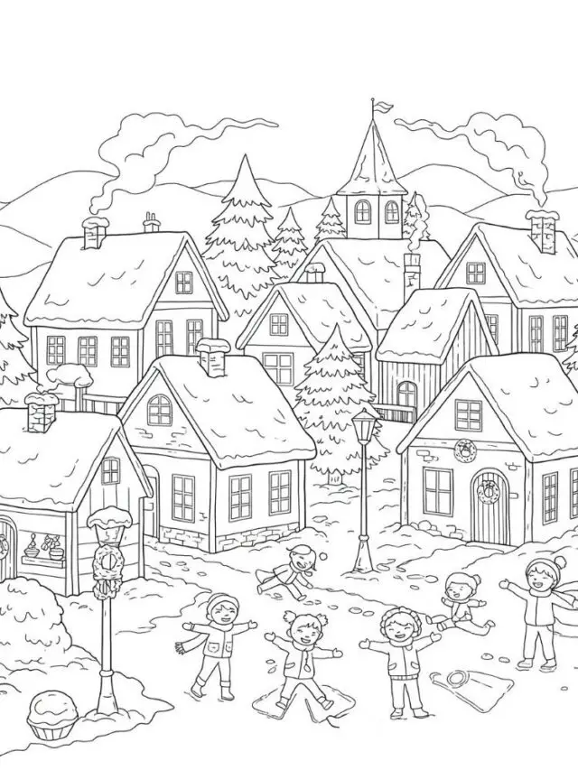 39+ Dibujos de invierno para colorear imprimir PDF