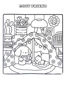 39 Cozy Friend coloring pages (Free Printables PDF)