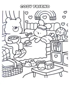 39 Cozy Friend coloring pages (Free Printables PDF)